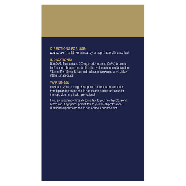 BioCeuticals NuroSAMe Plus 60 Tablets - Botanica Medicines