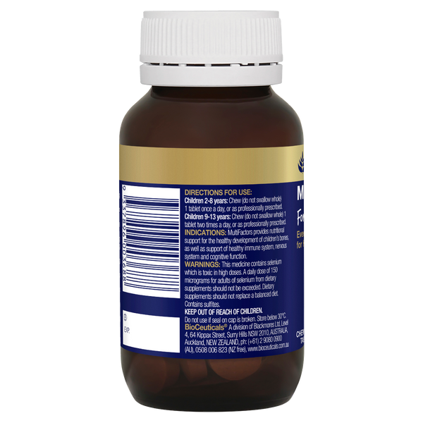 BioCeuticals MultiFactors for Juniors 60 Chewable Tablets - Botanica ...